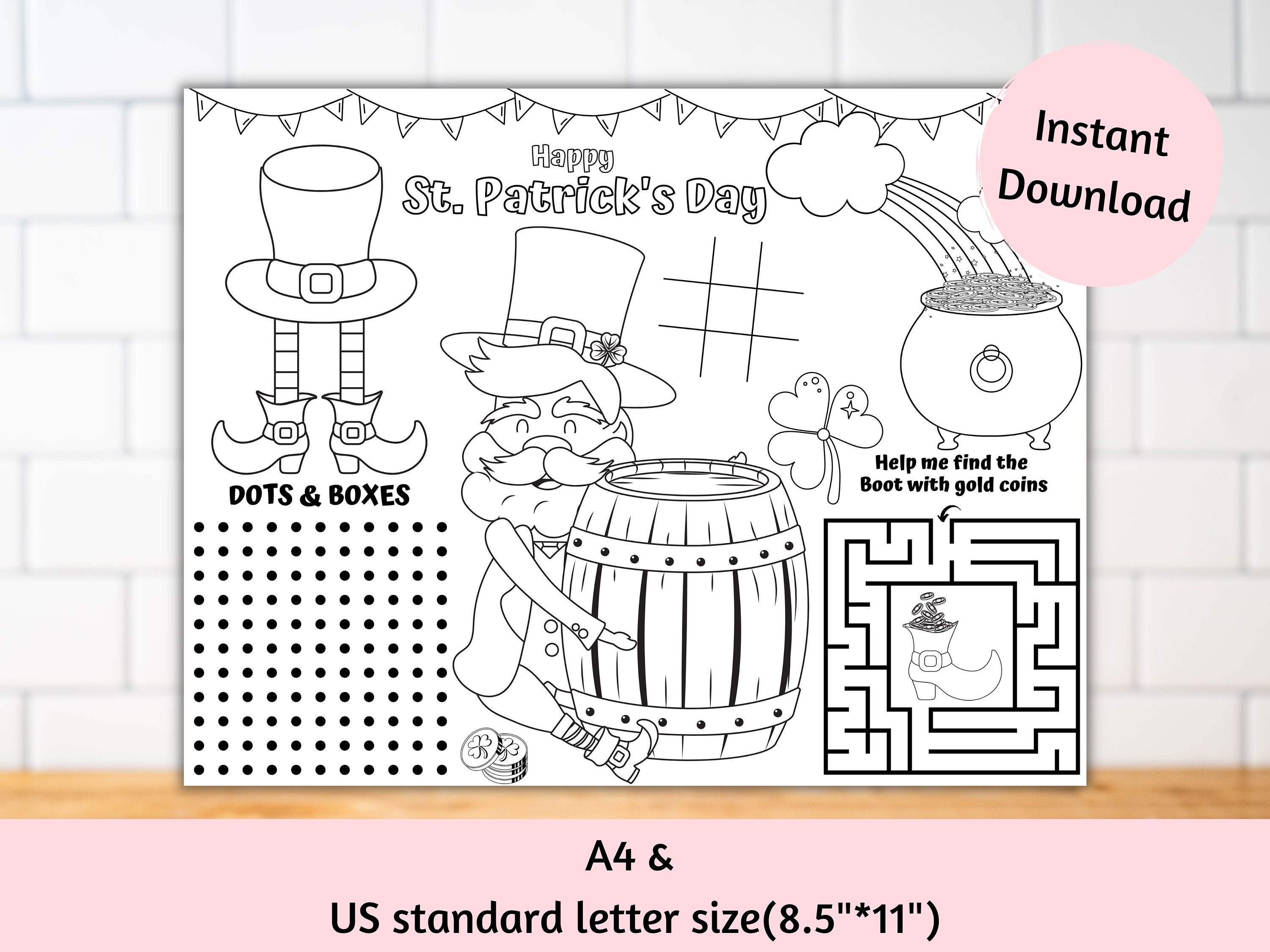 Printable St Patrick's Day Coloring Sheet, Saint Patricks Day Kids ...