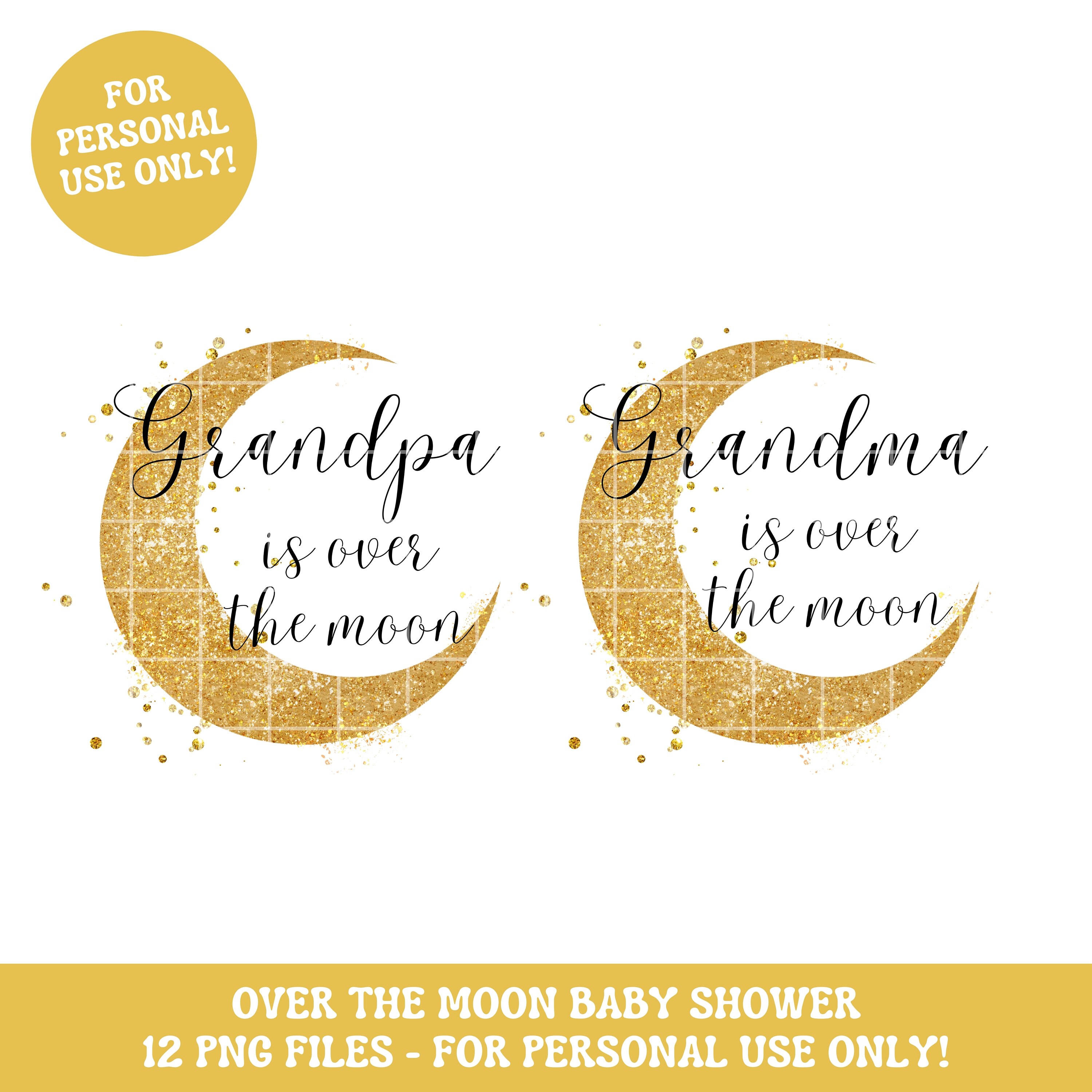 Over the Moon Baby Shower Shirt Png Bundle, We Are Over the Moon Mom ...