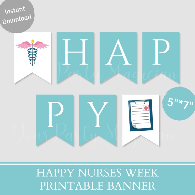 Happy Nurses Week Printable Banner, Nurses Week 2024 Printable Banner ...