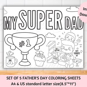 Printable Happy Father's Day Coloring Pages, Kids Coloring Activity ...