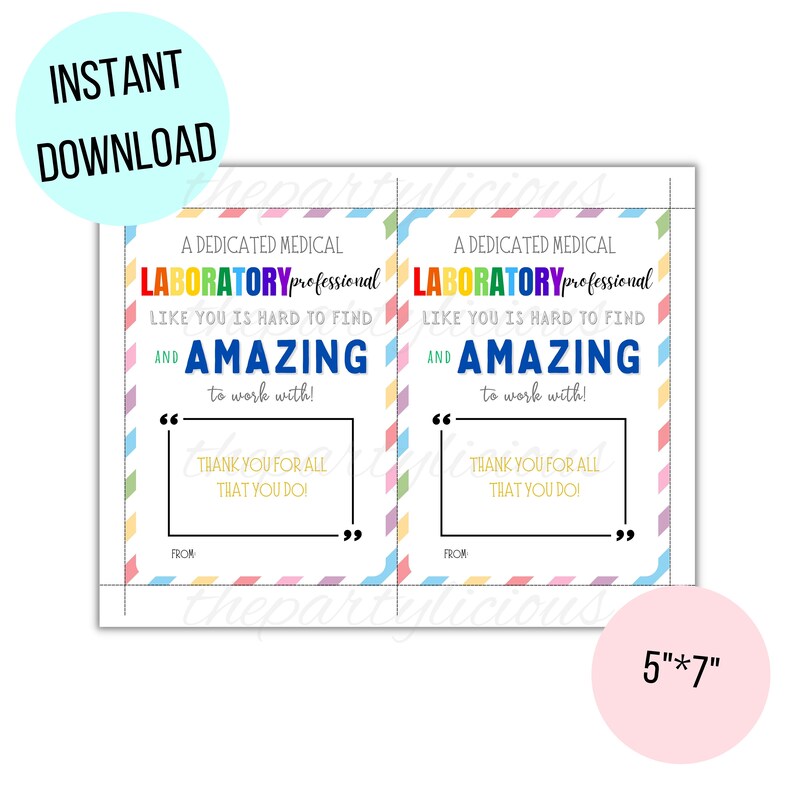 Printable Lab Week Gift Tags, Medical Laboratory Professionals ...