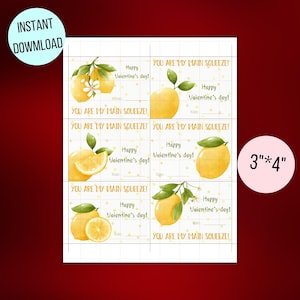 Printable Lemon Valentines Cards for Kids, Lemon Classroom Valentines ...