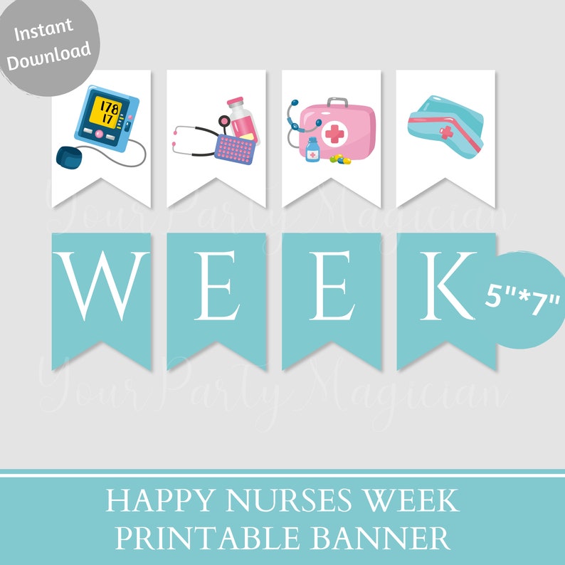Happy Nurses Week Printable Banner, Nurses Week 2024 Printable Banner ...