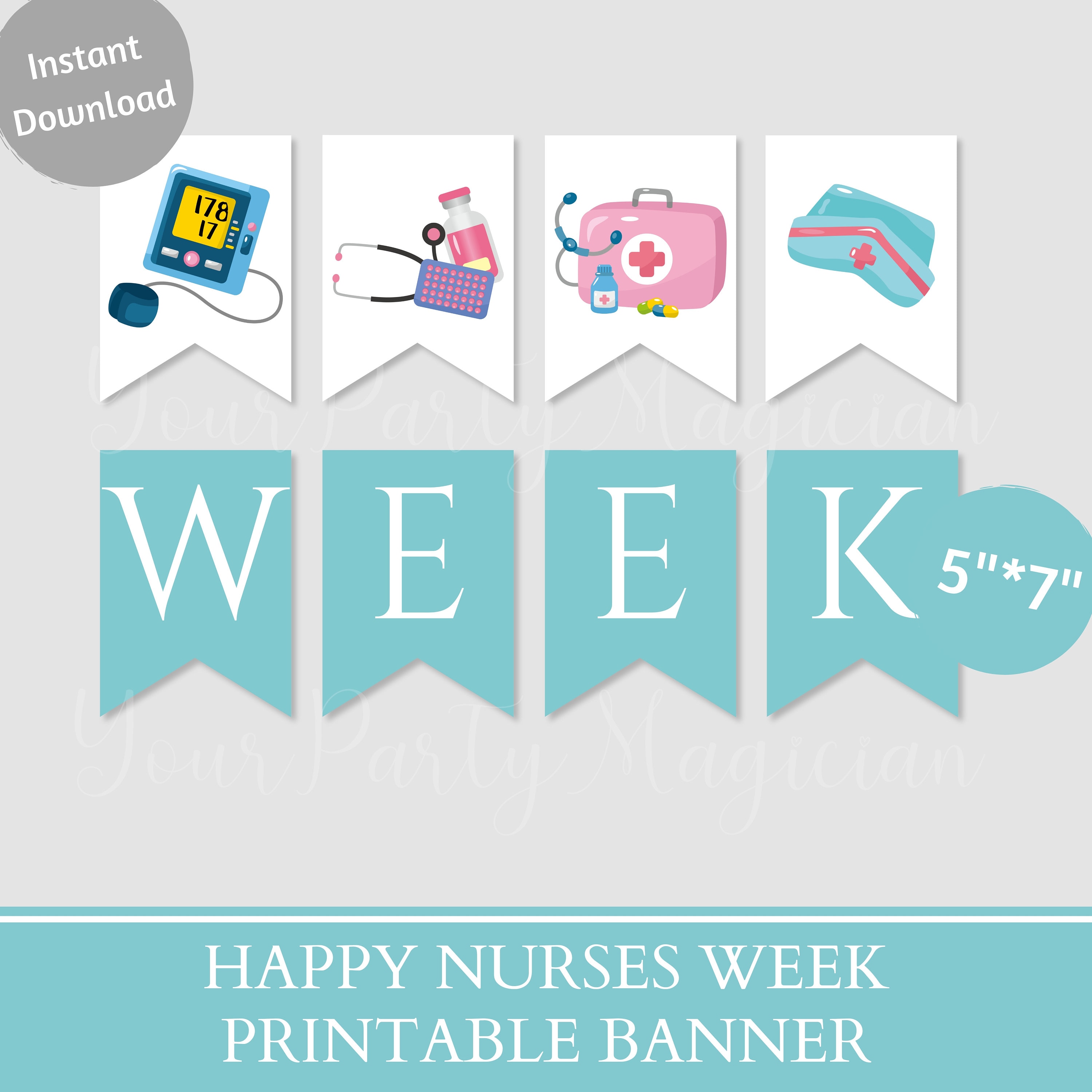 Happy Nurses Week Printable Banner, Nurses Week 2024 Printable Banner ...