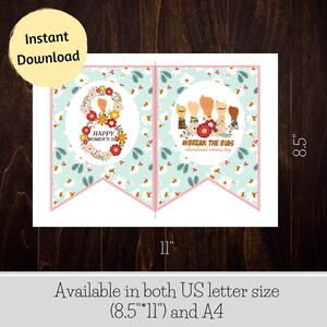 Printable Happy Women's Day Banner, International Women's Day Banner ...