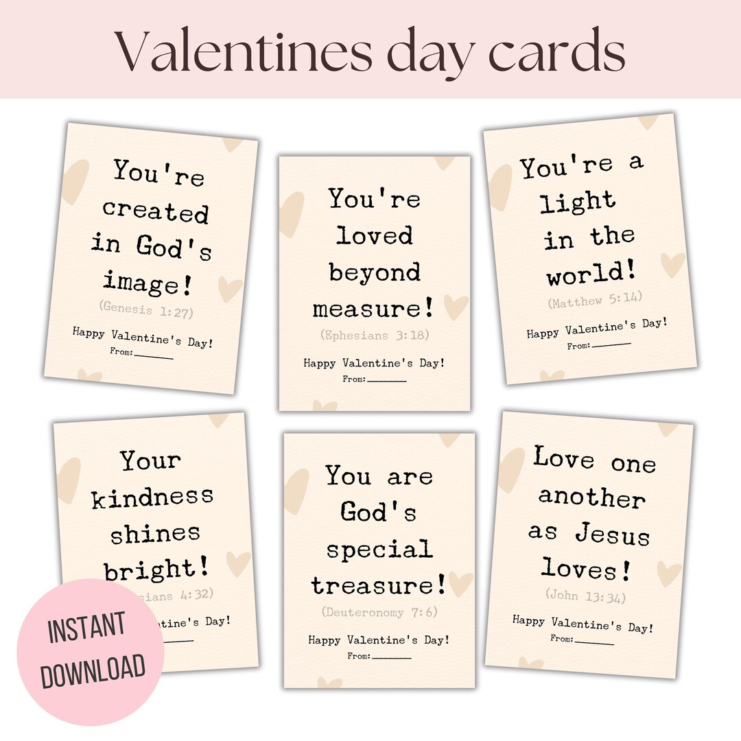 Printable Bible Valentine's Day Cards, Happy Bible Quotes Valentines ...
