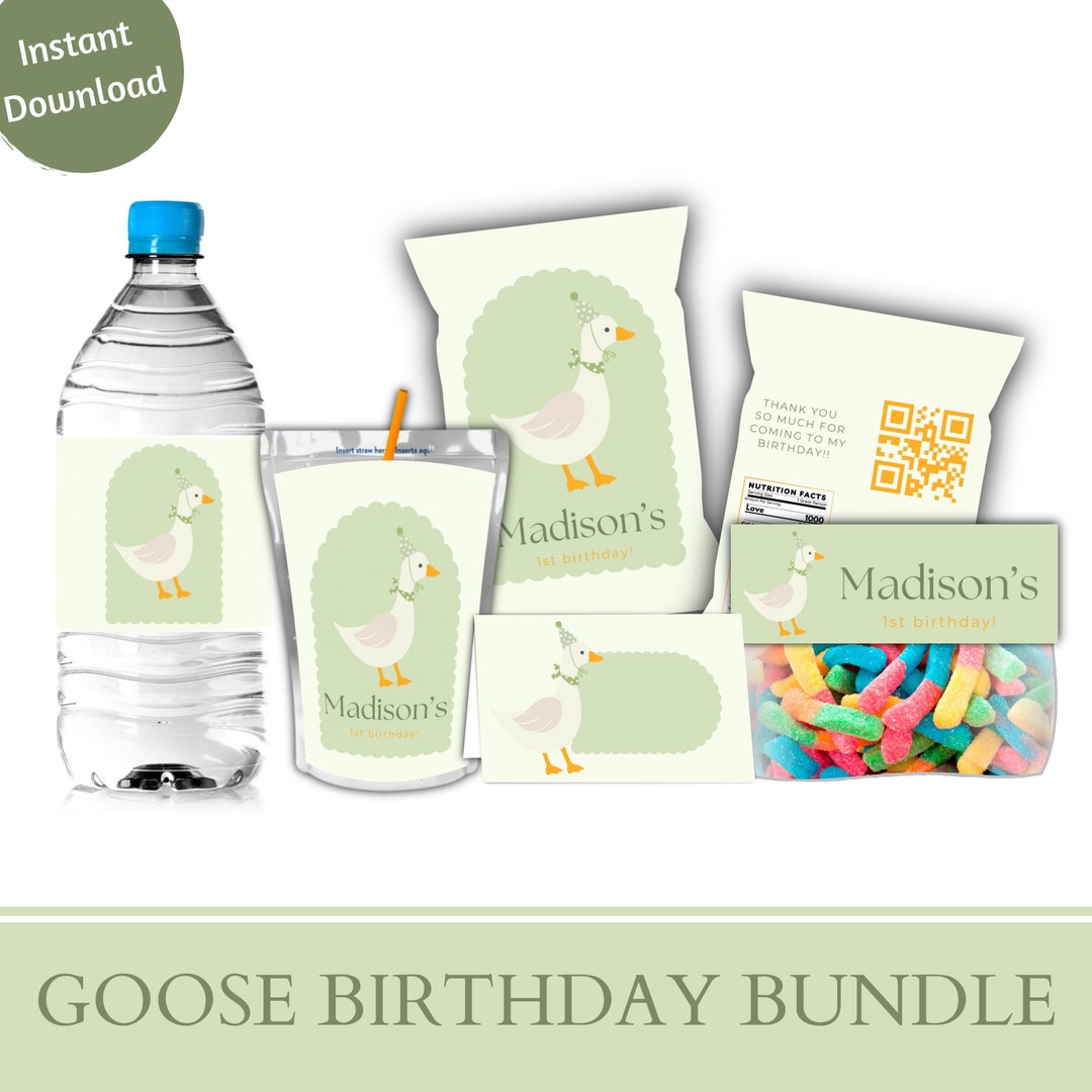 Printable One Silly Goose Birthday Party Invitation, Silly Goose First ...