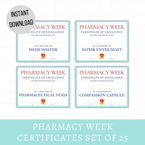 Printable Pharmacy Appreciation Week Gifts , Pharmacy Week Certificate ...