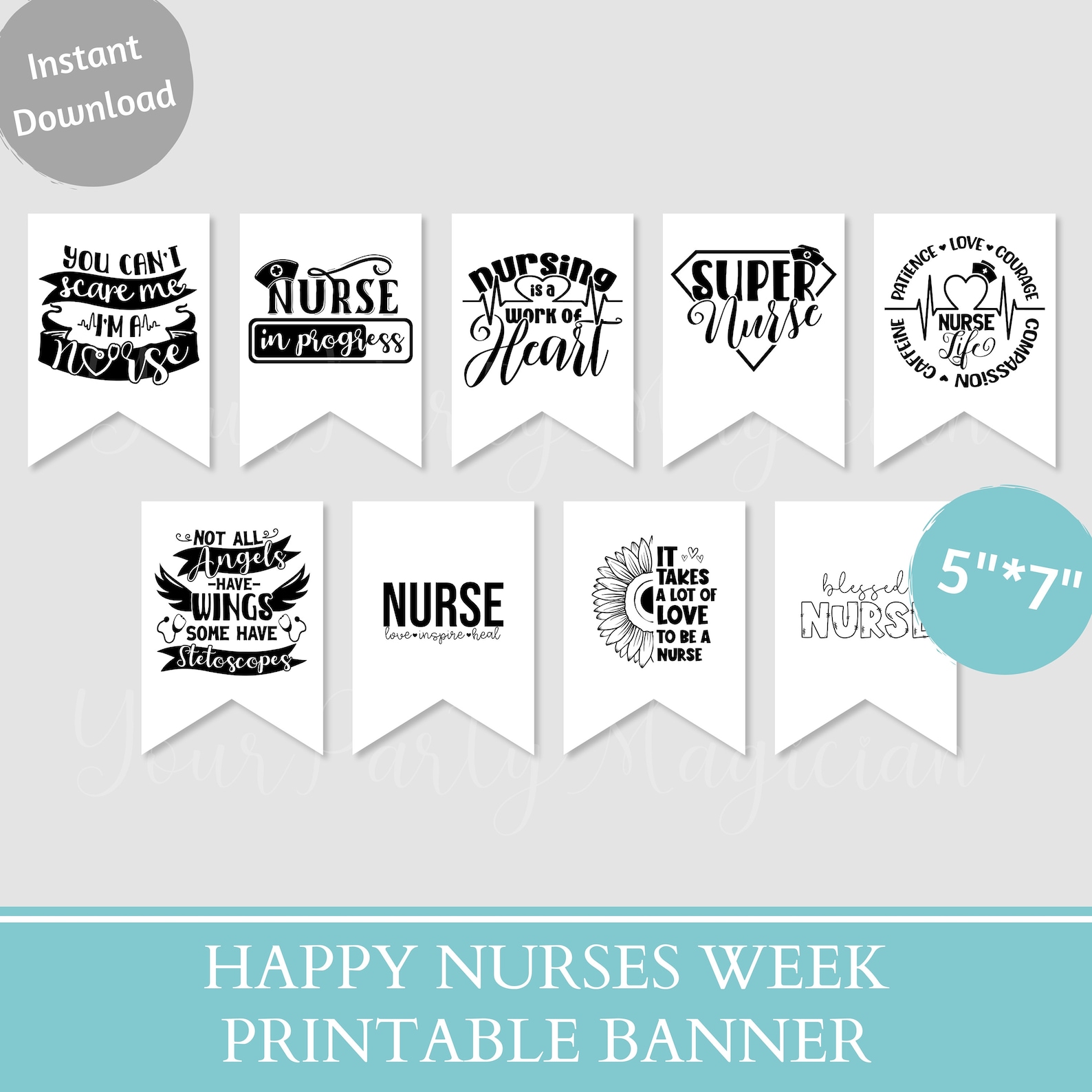 Happy Nurses Week Printable Banner, Nurses Week 2024 Printable Banner ...