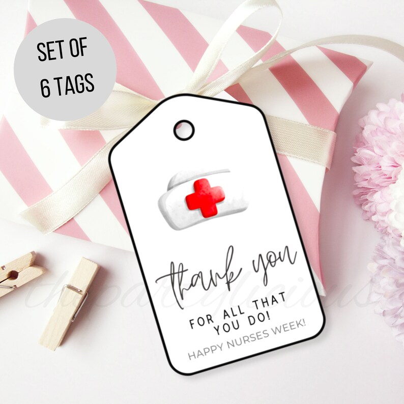 Happy Nurses Week Gift Tags, Nurses Week Printable Gift Tags, Nurses ...