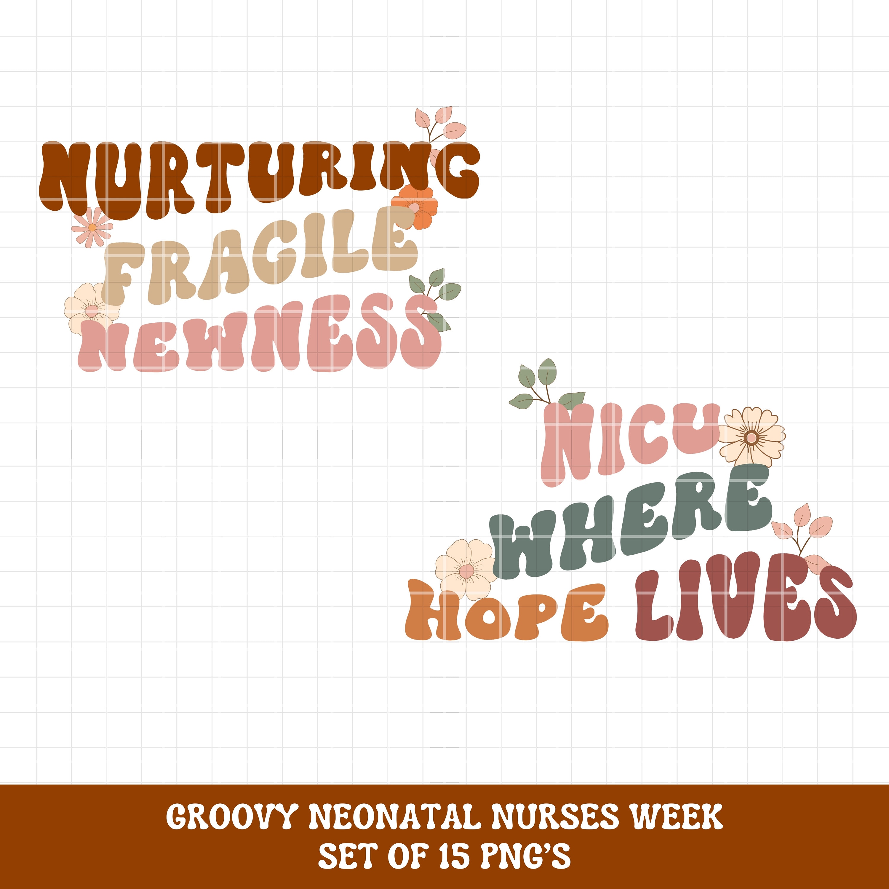 Neonatal Nurses Week Nicu PNG Bundle, NICU Appreciation Week Groovy Png ...