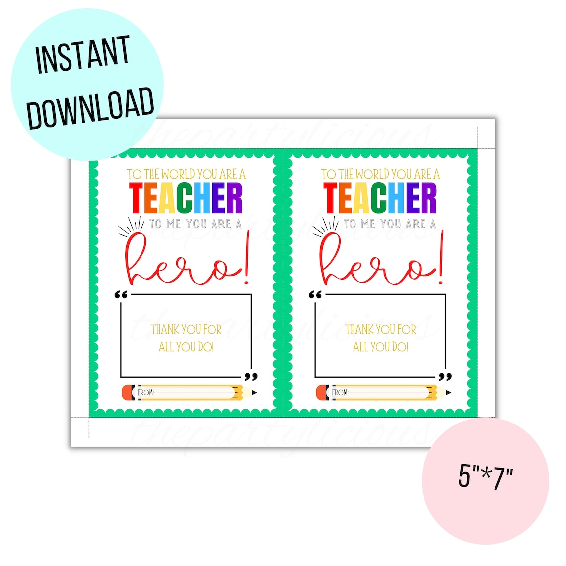 Printable Teachers Appreciation Week Gift Cards, Teacher and School ...
