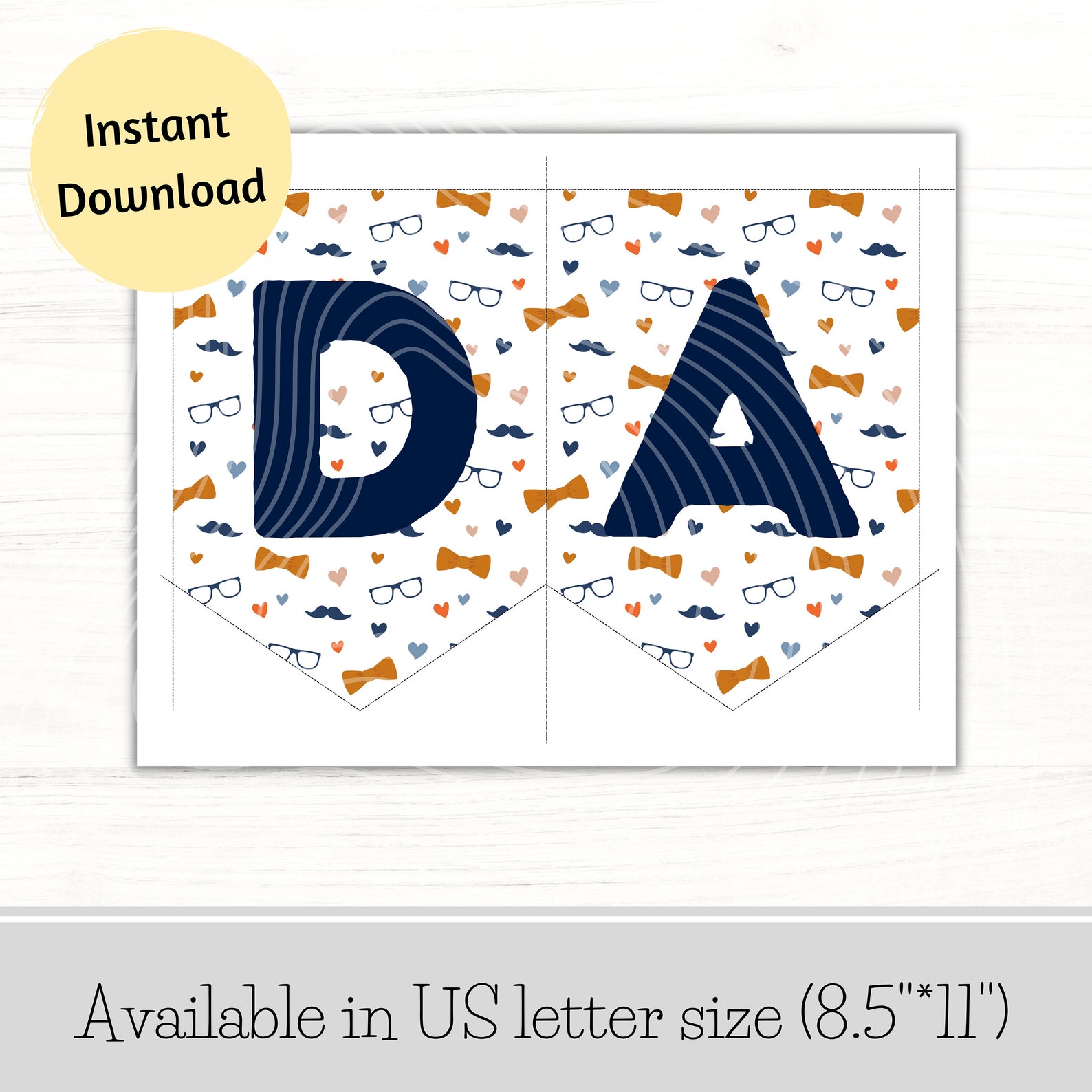 Printable Happy Father's Day Banner Garland Bunting Party Celebration ...