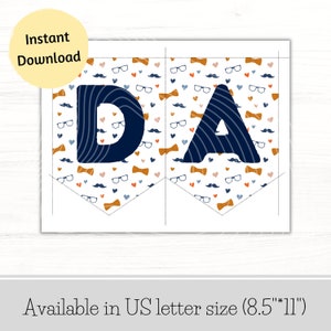 Printable Happy Father's Day Banner Garland Bunting Party Celebration ...