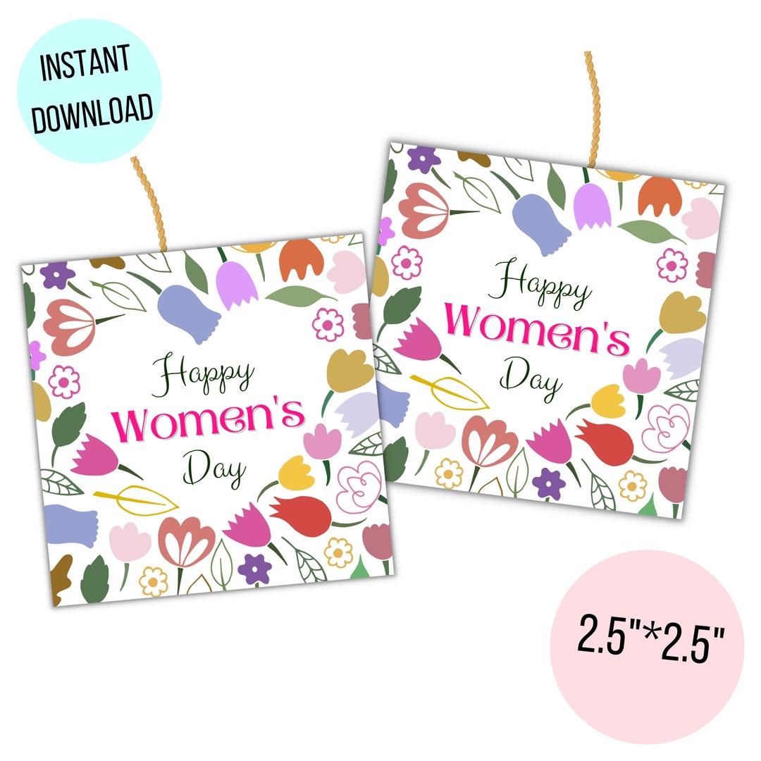 Printable Happy Women's Day Gift Tags, Gift Ideas for Women's Day ...