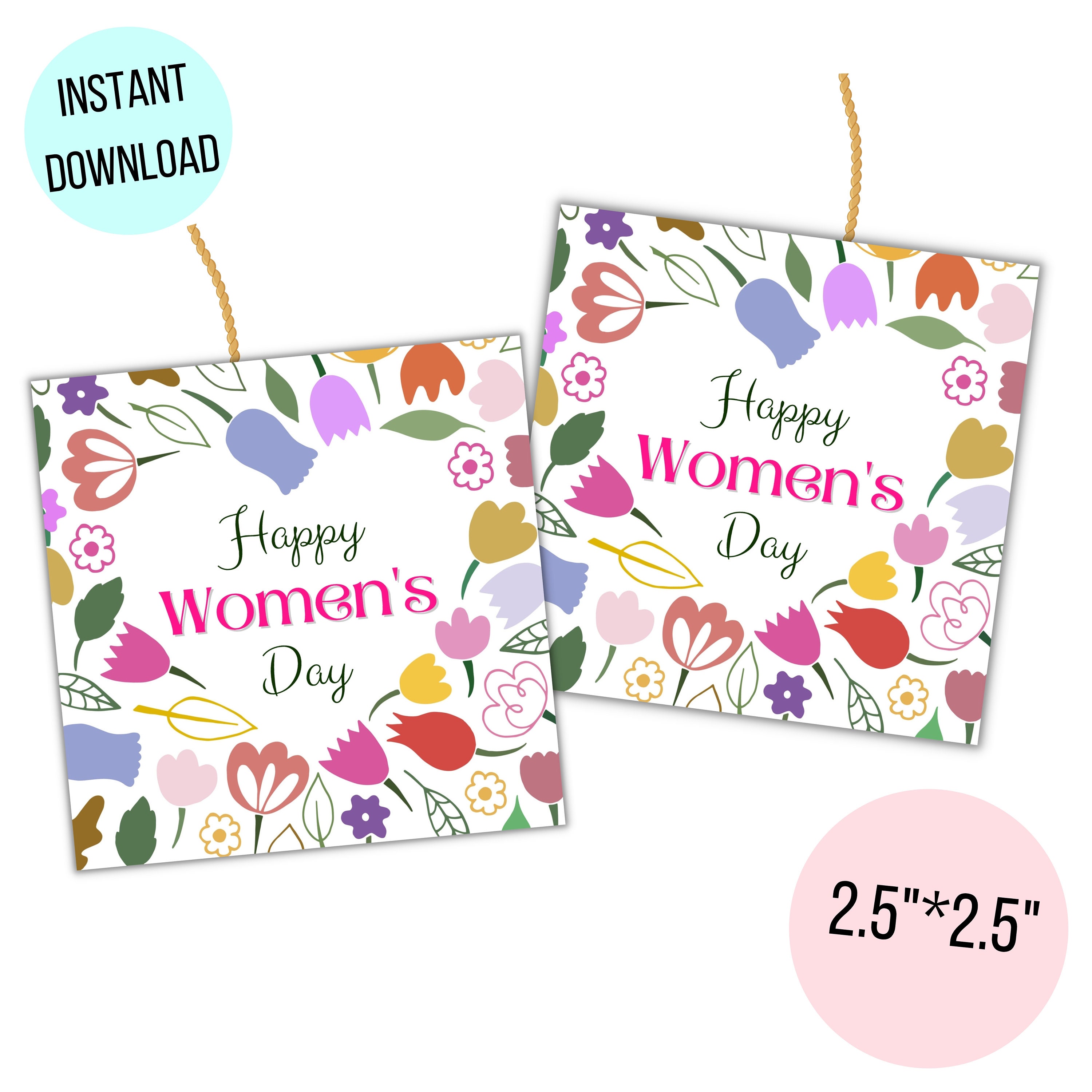 Printable Happy Women's Day Gift Tags, Gift Ideas for Women's Day ...