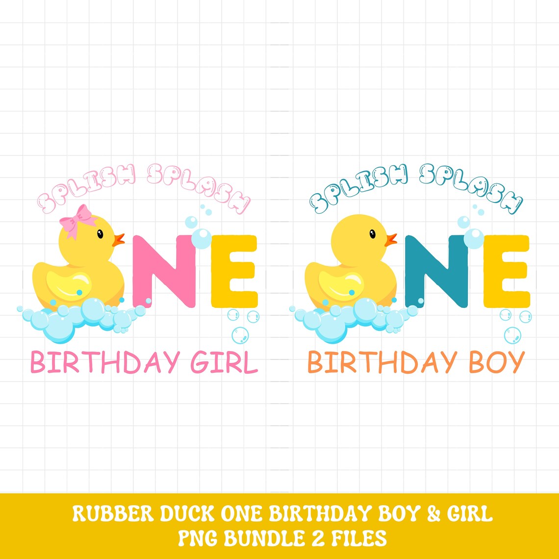 Rubber Duck First Birthday Png Sublimation, Girly Pink Yellow Rubber ...