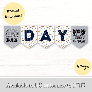 Printable Happy Father's Day Banner Garland Bunting Party Celebration ...