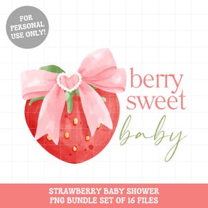 Berry Sweet Baby Shower PNG Sublimation Bundle, Strawberry Berry Sweet ...