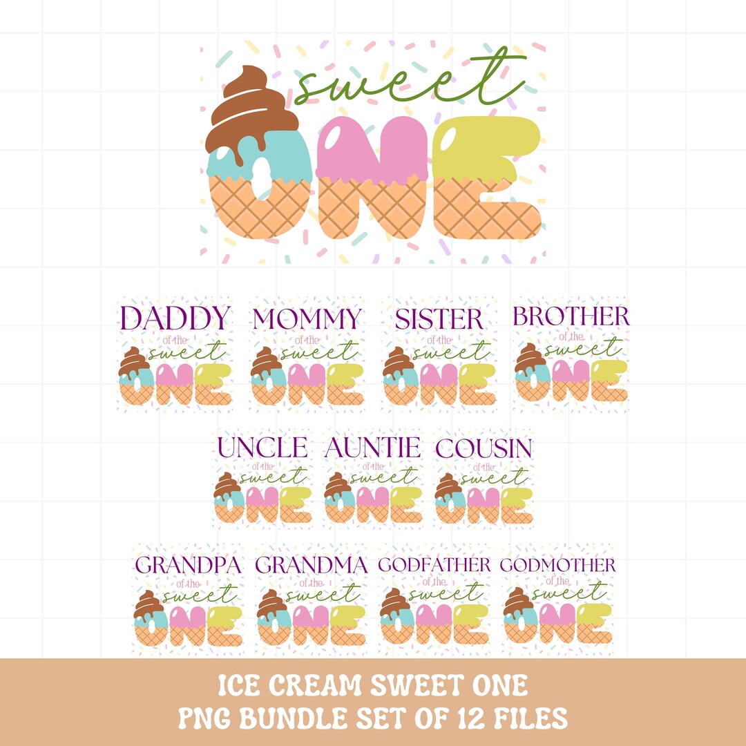 Sweet One First Birthday PNG Shirts Iron on Transfer Sublimation Bundle ...