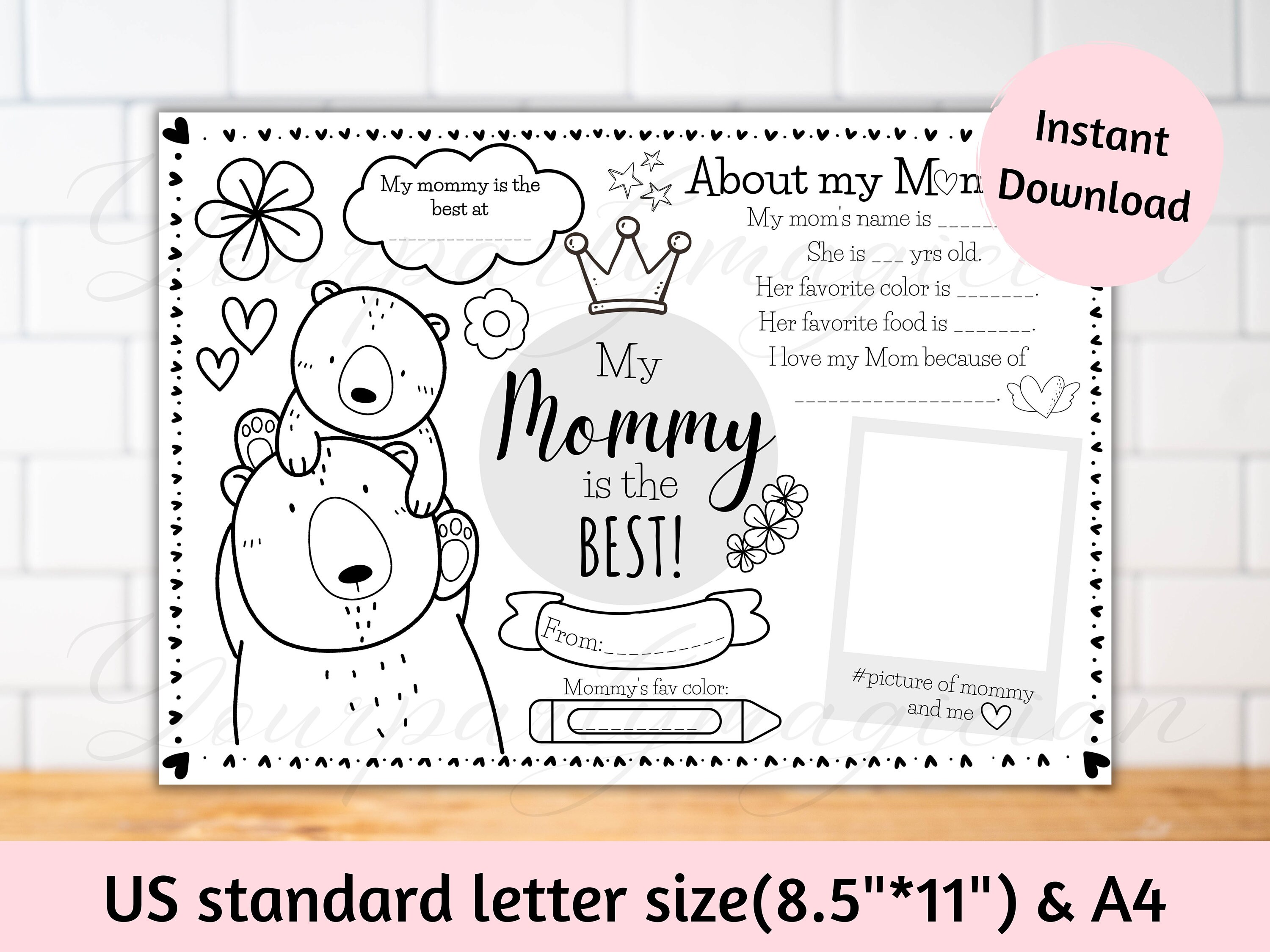 Printable Mother's Day Activity, About My Mother Activity Coloring ...
