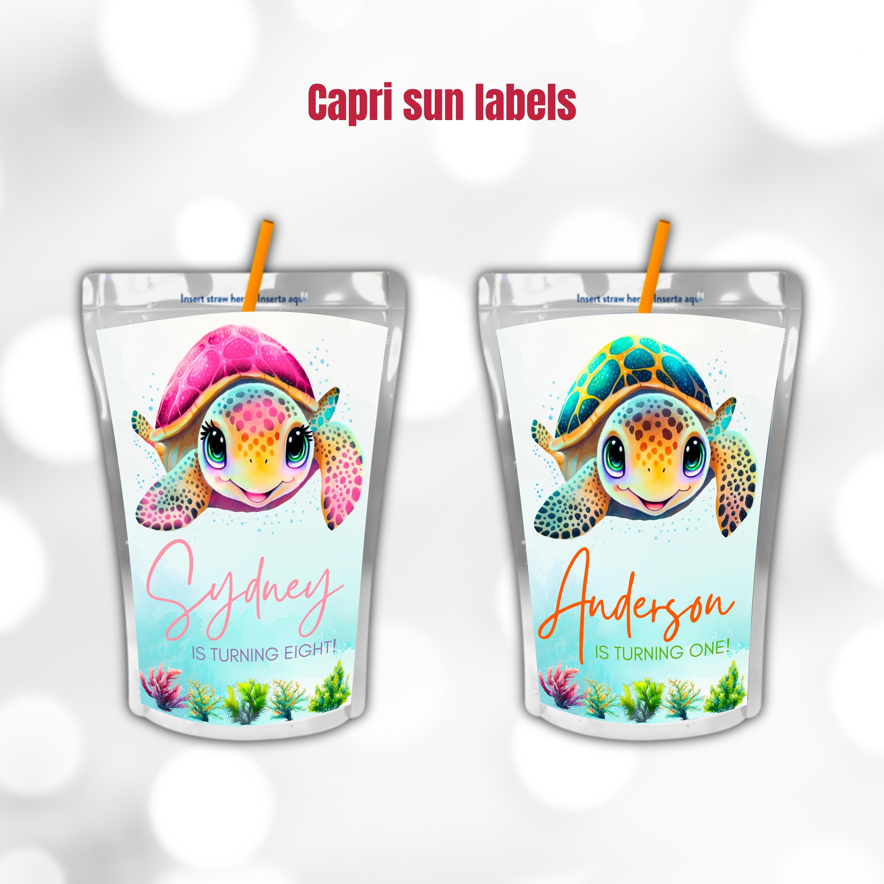 Printable Turtle Birthday Invitation, Watercolor Turtle Birthday Decor ...