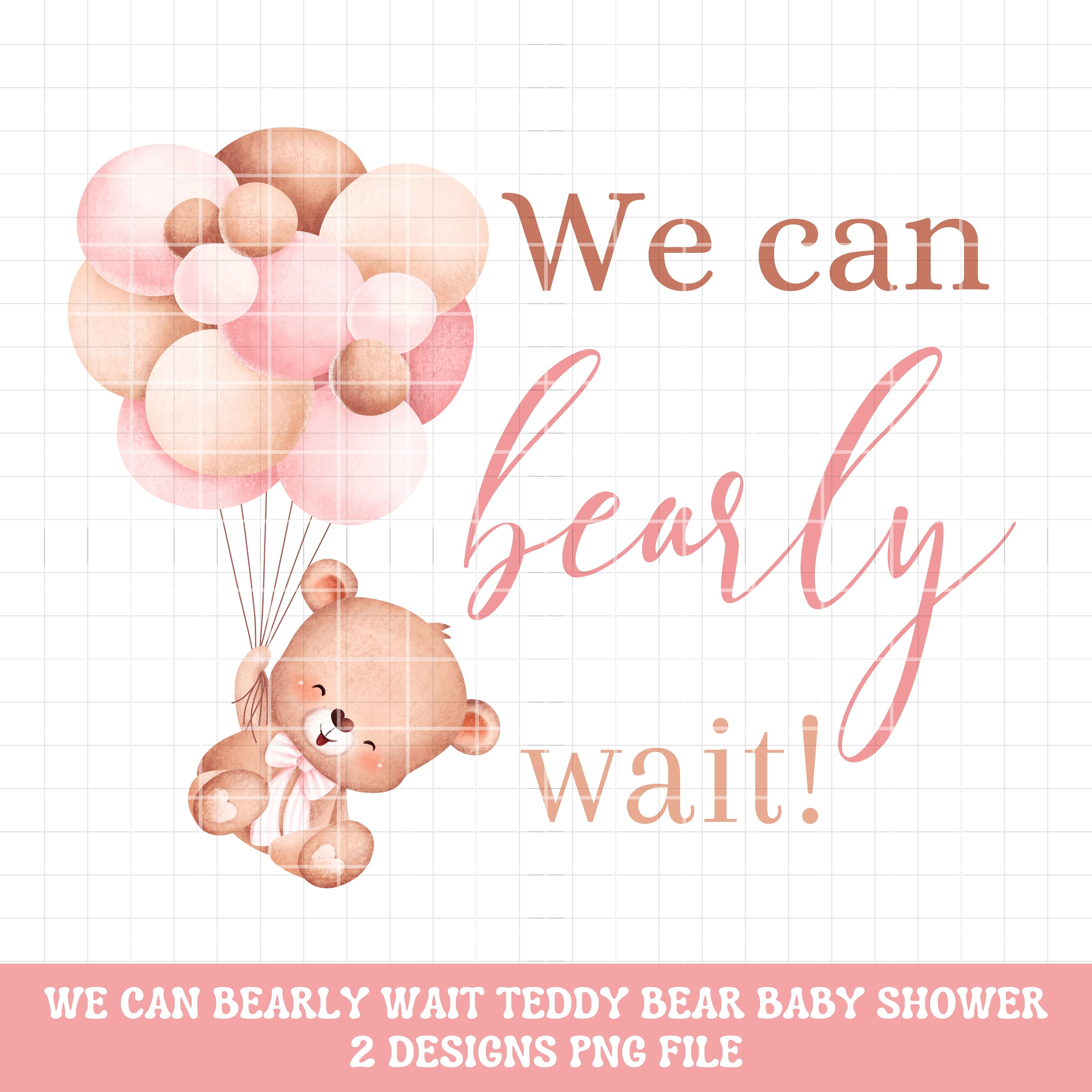 We Can Bearly Wait Baby Shower Shirt Png Bundle, Girl Pink Baby Shower ...