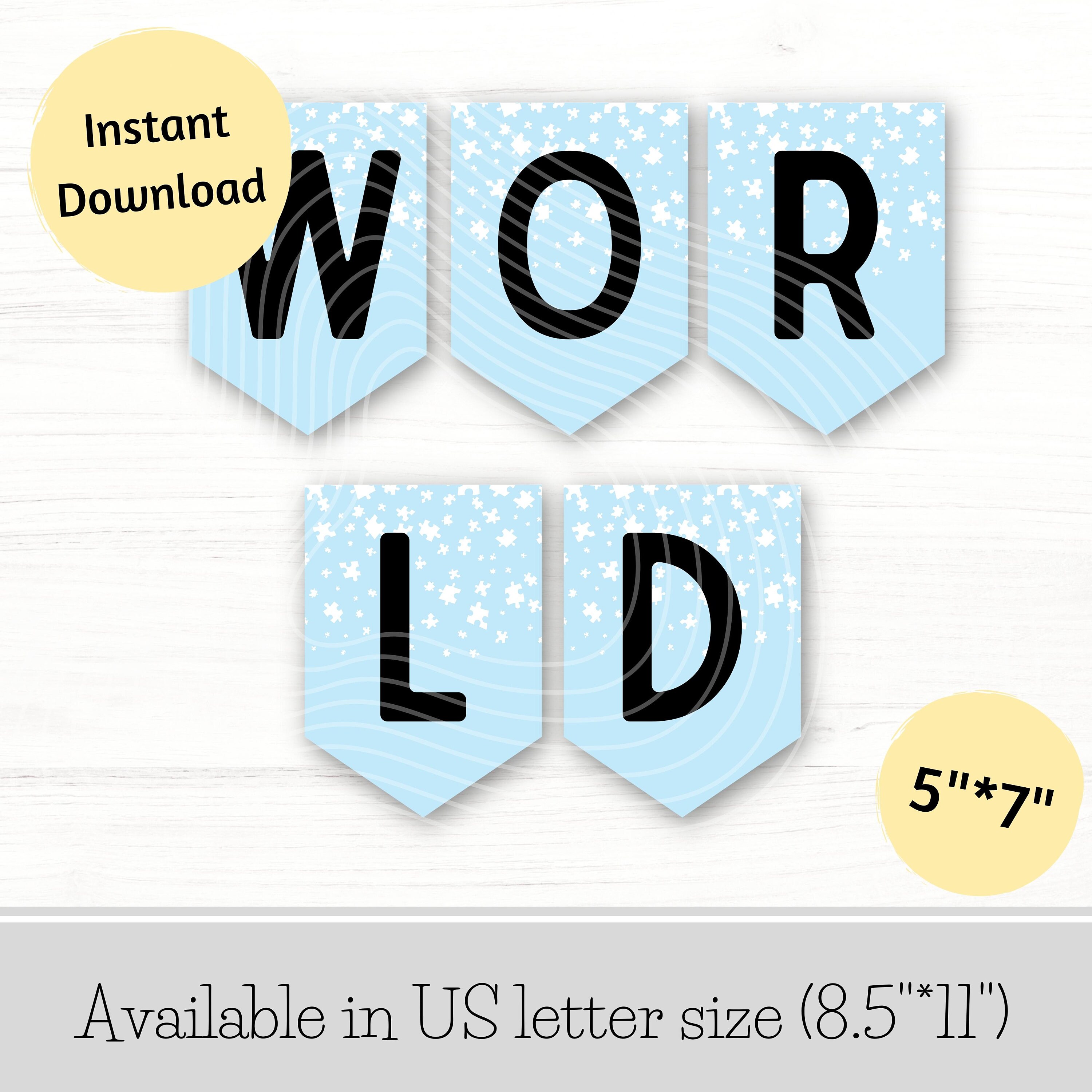 Printable Autism Awareness Day Banner World Autism Day Banner - Etsy