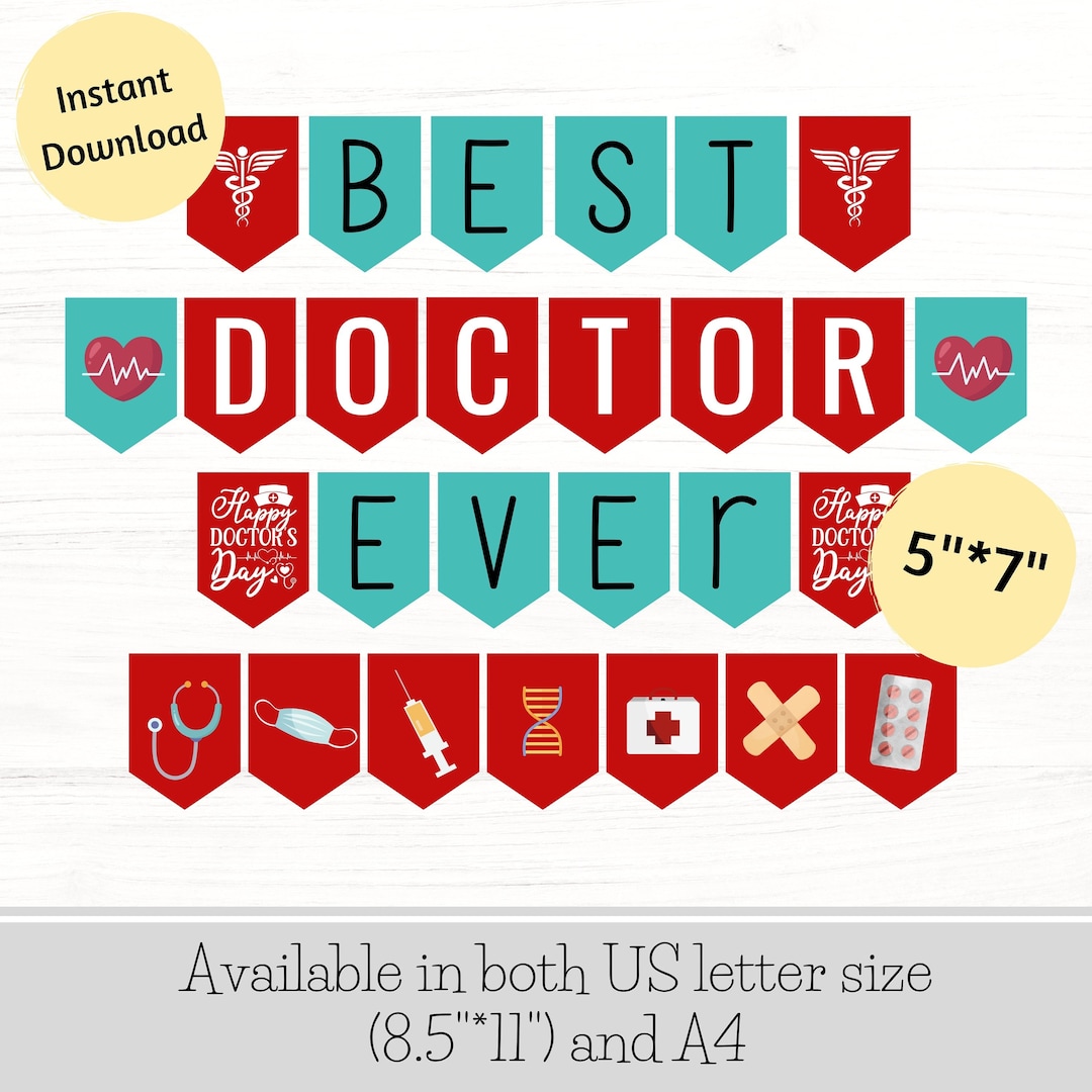 Printable Happy Doctors Day Banner, National Doctors Day Banner ...
