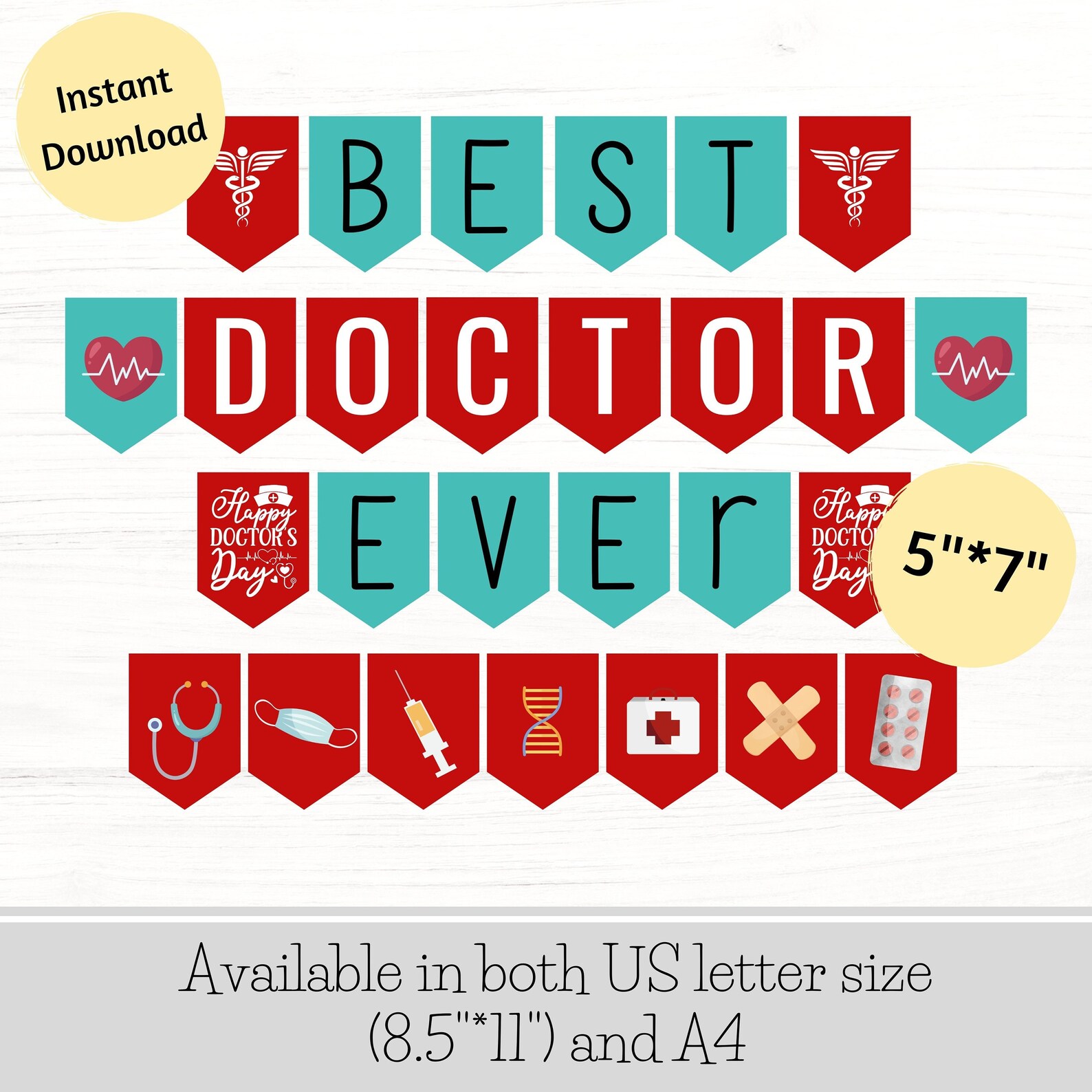 Printable Happy Doctors Day Banner, National Doctors Day Banner ...