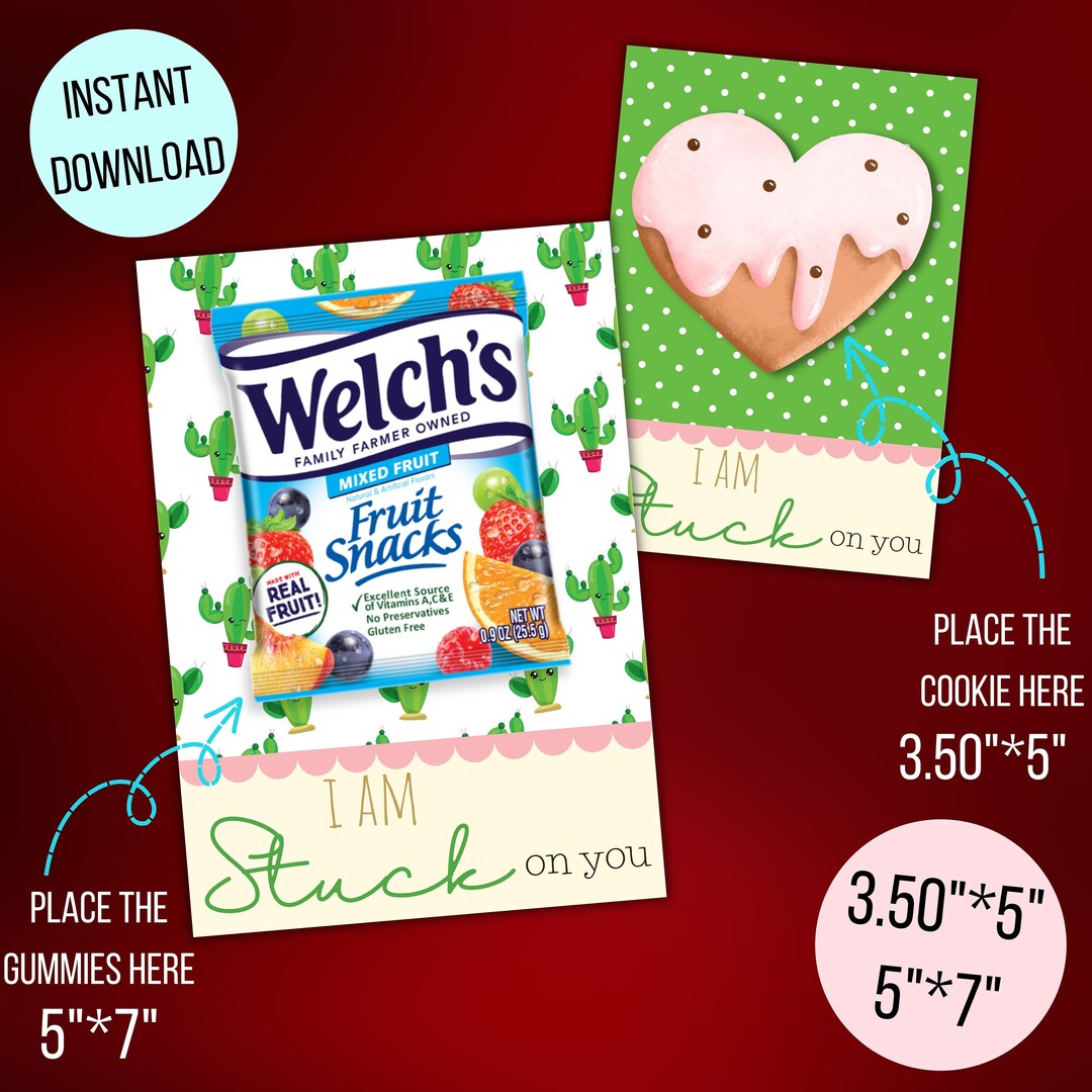 Printable Cactus Valentines Day Cookie Card, Cactus Valentines Day ...