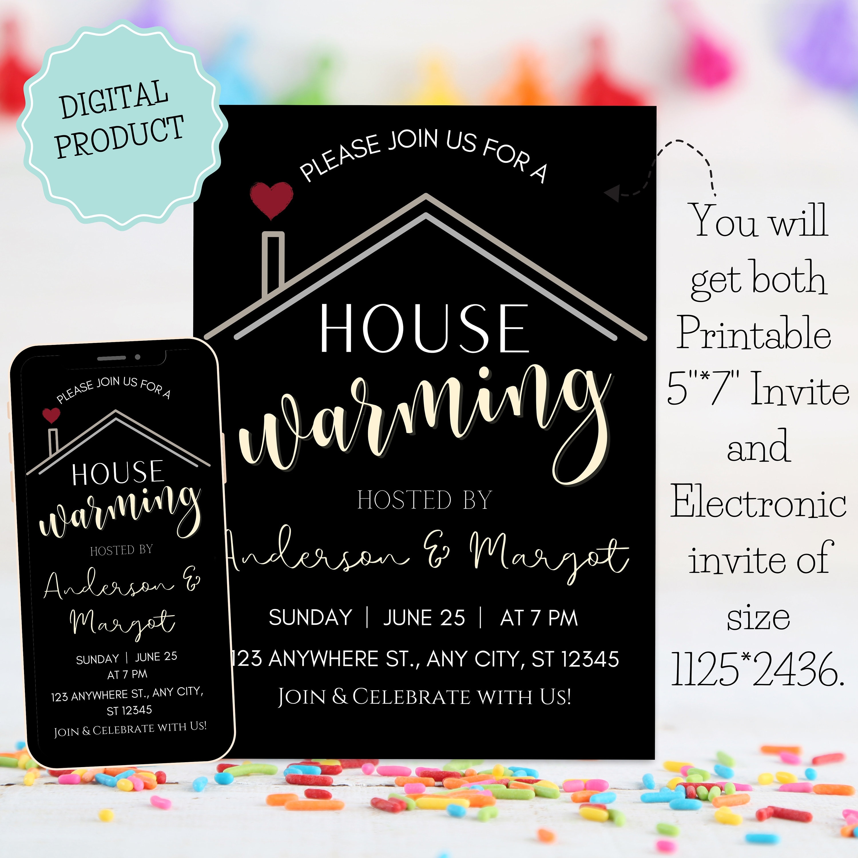 Personalized House Warming Invitation Minimalist House - Etsy