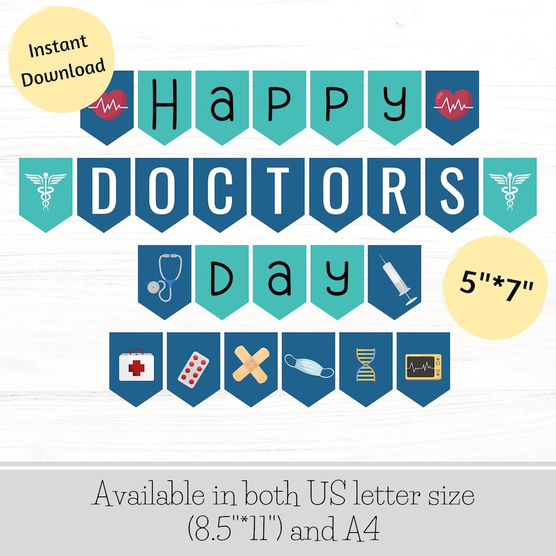 Printable Happy Doctors Day Banner, National Doctors Day Banner ...