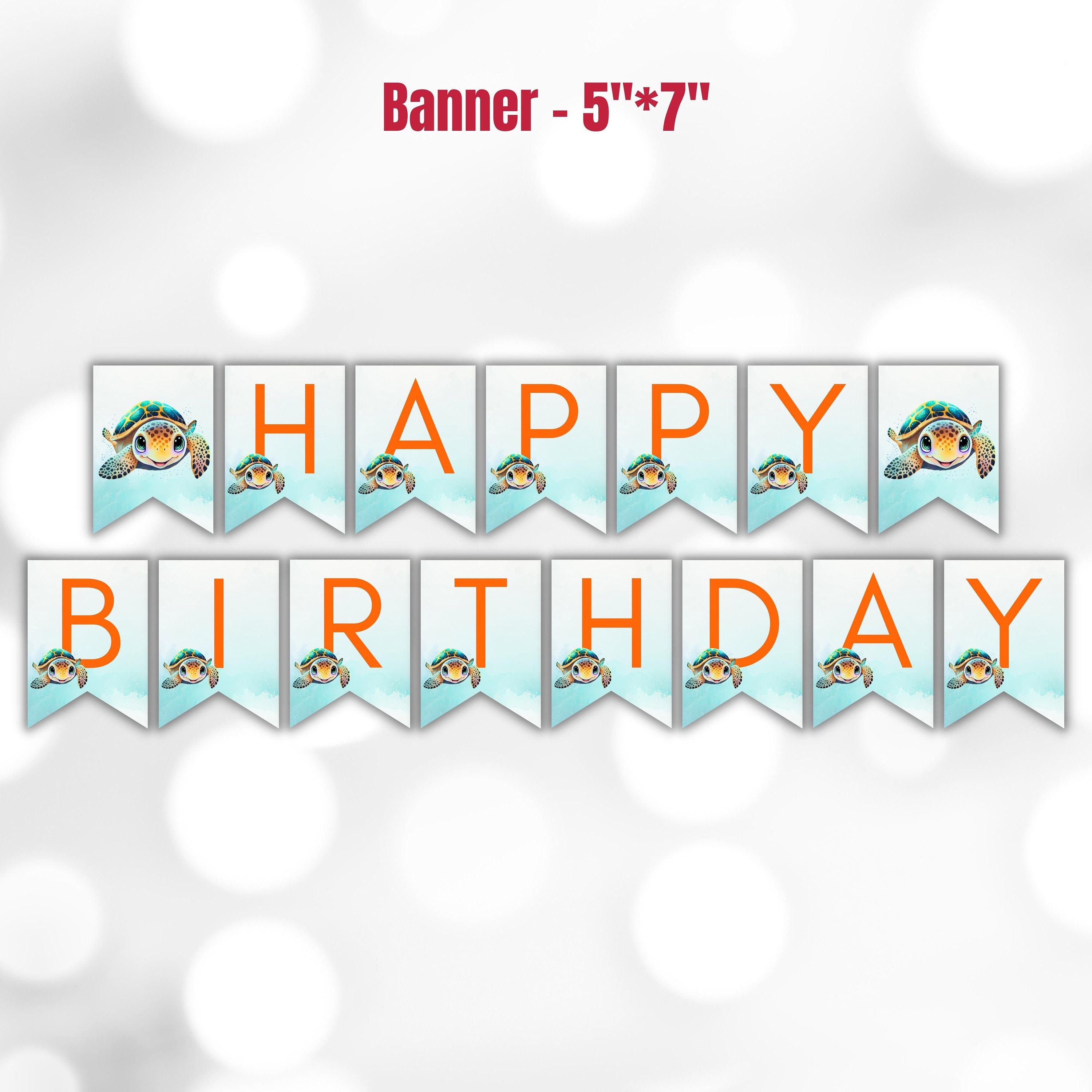 Printable Turtle Birthday Invitation, Watercolor Turtle Birthday Decor ...