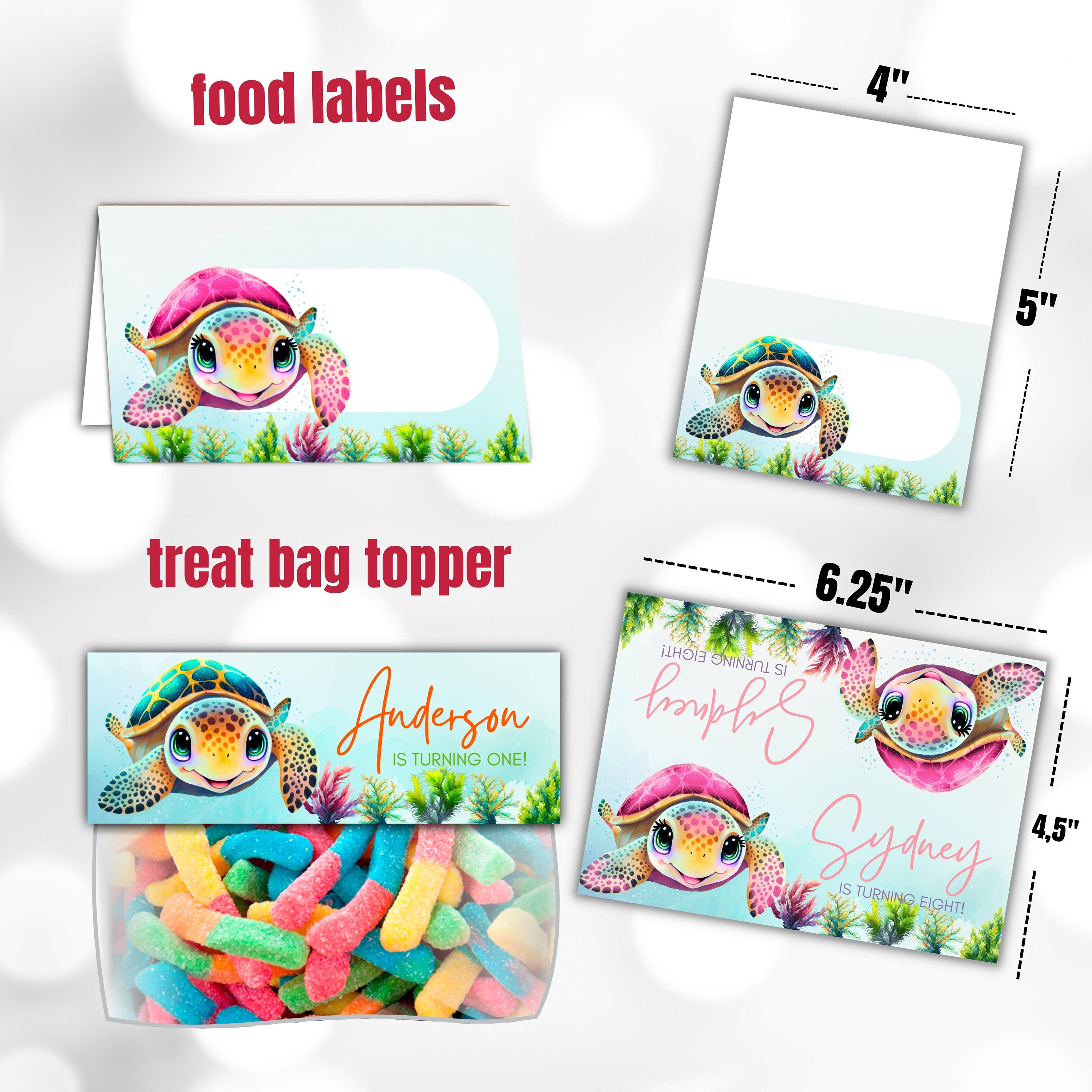 Printable Turtle Birthday Invitation, Watercolor Turtle Birthday Decor ...