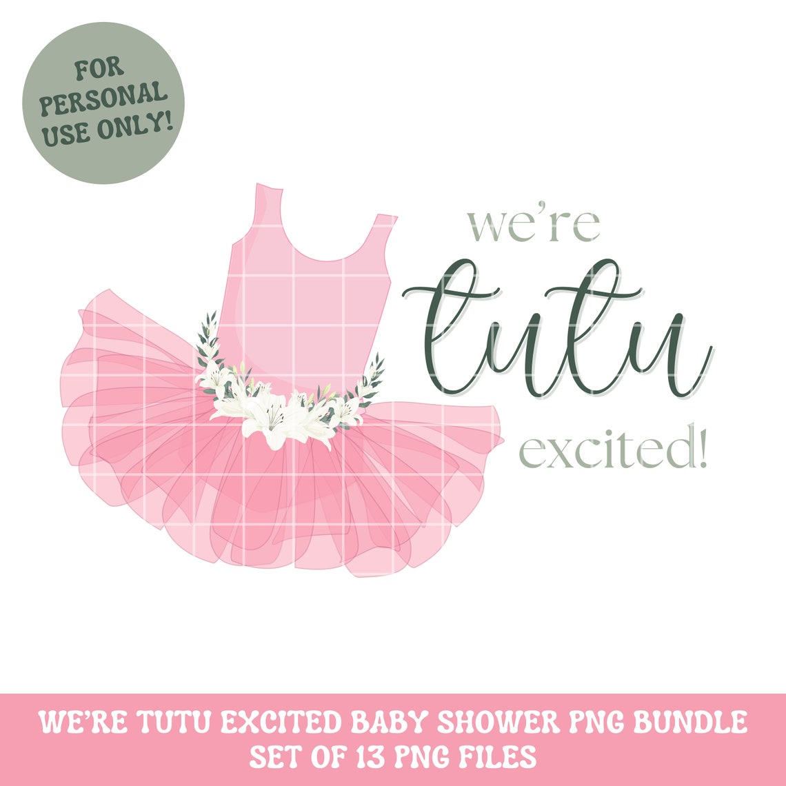 We're Tutu Excited Baby Shower Shirt Png Bundle, Ballerina Mom Dad ...