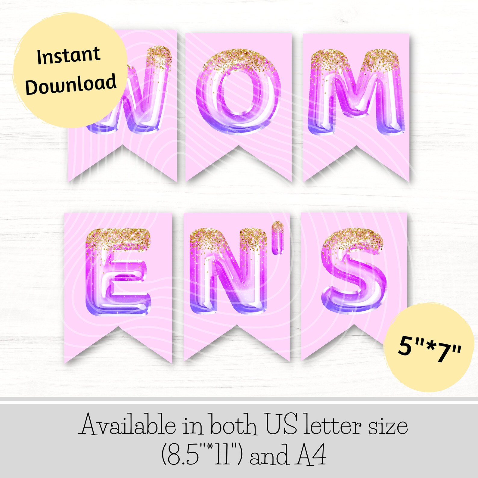 Printable Happy Women's Day Banner, International Women's Day Banner ...