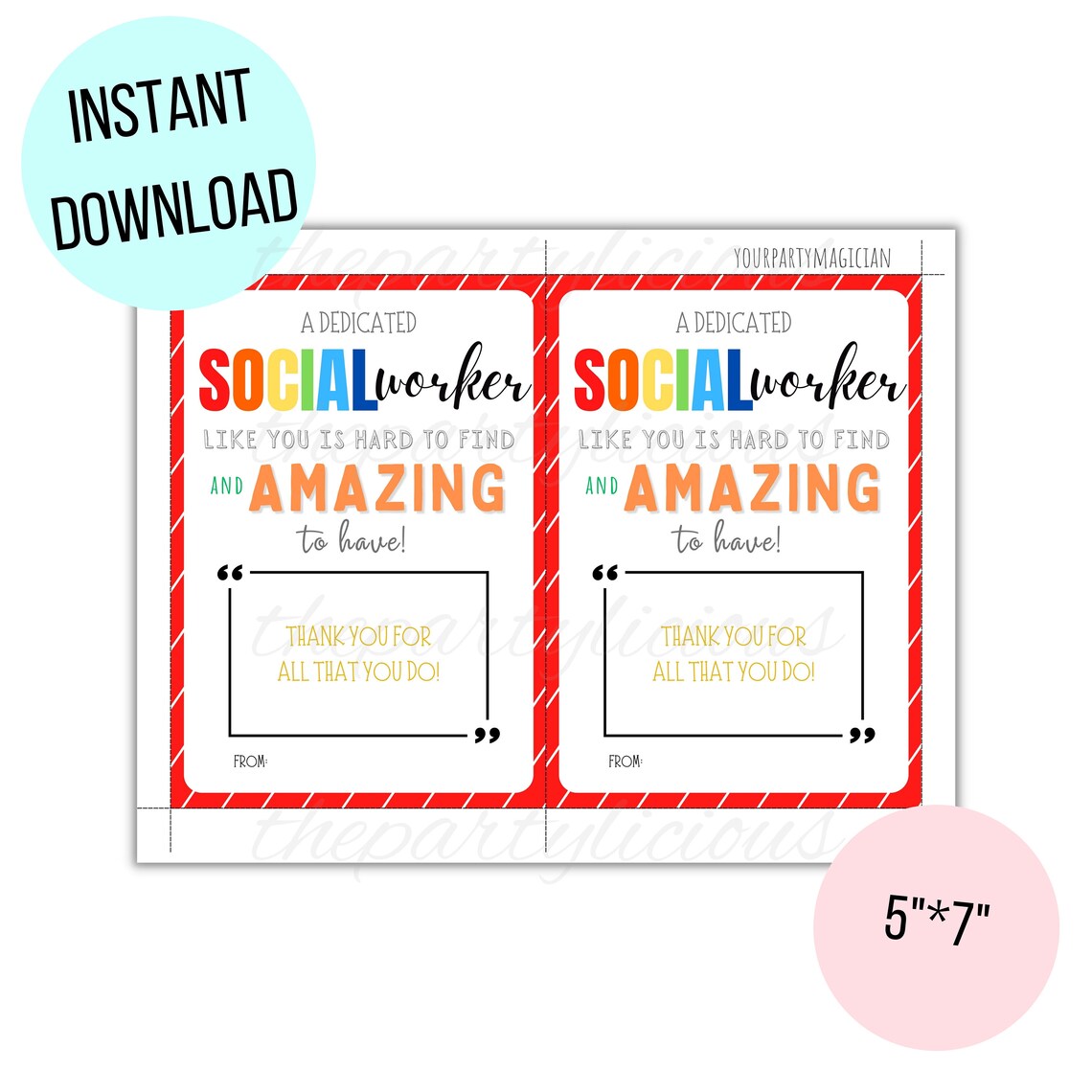 Printable School Social Worker Cards Social Worker Gift Tags - Etsy