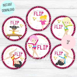 Printable Gymnastics Valentine's Day Gift Tags, Kids Gymnastic ...