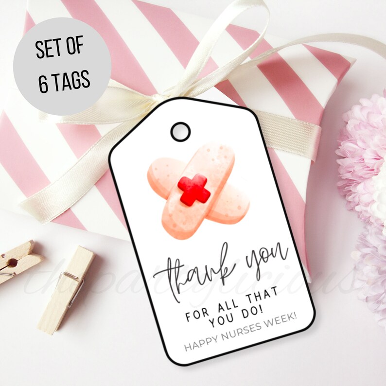 Happy Nurses Week Gift Tags, Nurses Week Printable Gift Tags, Nurses ...