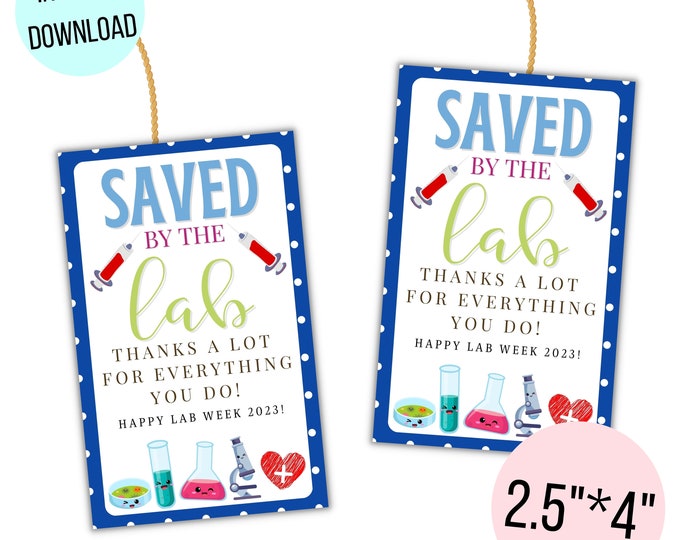 Printable Saved by the Lab Gift Tags Happy Lab Week Cards - Etsy