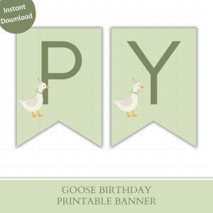 Printable One Silly Goose Birthday Banner, Goose Birthday Party Banner ...