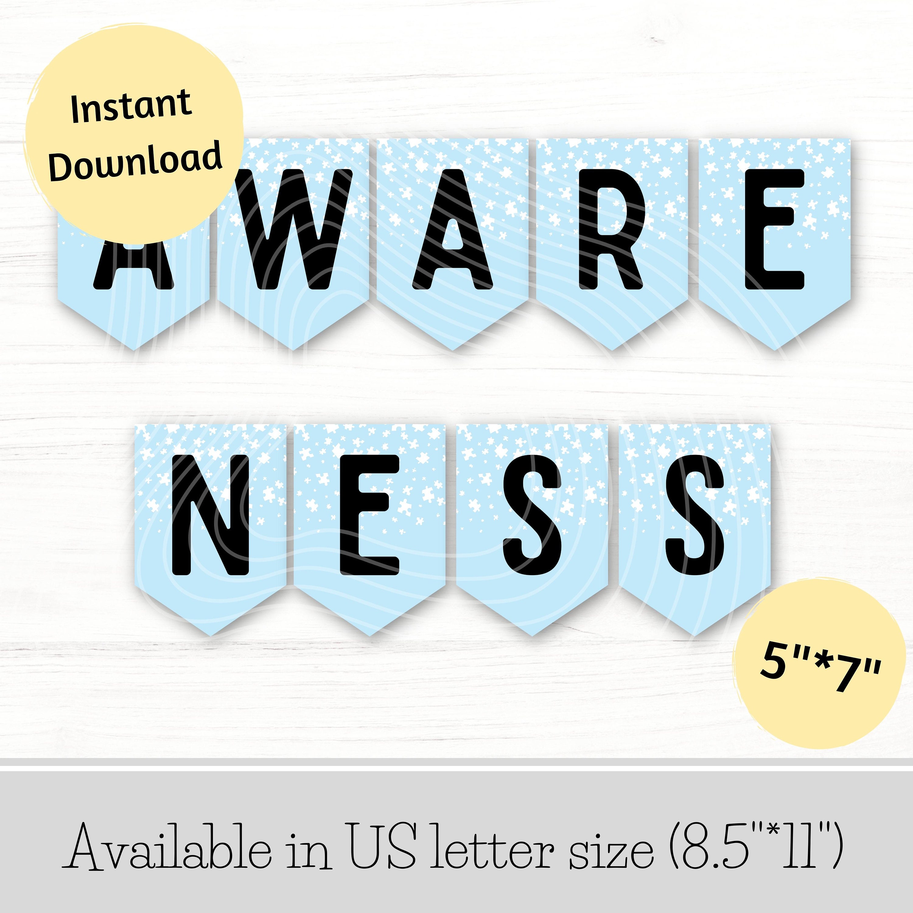 Printable Autism Awareness Day Banner World Autism Day Banner - Etsy