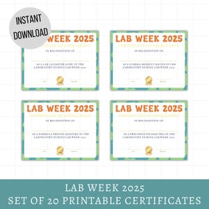 Printable Lab Week Certificate of Excellence, Laboratory Week 2025 ...