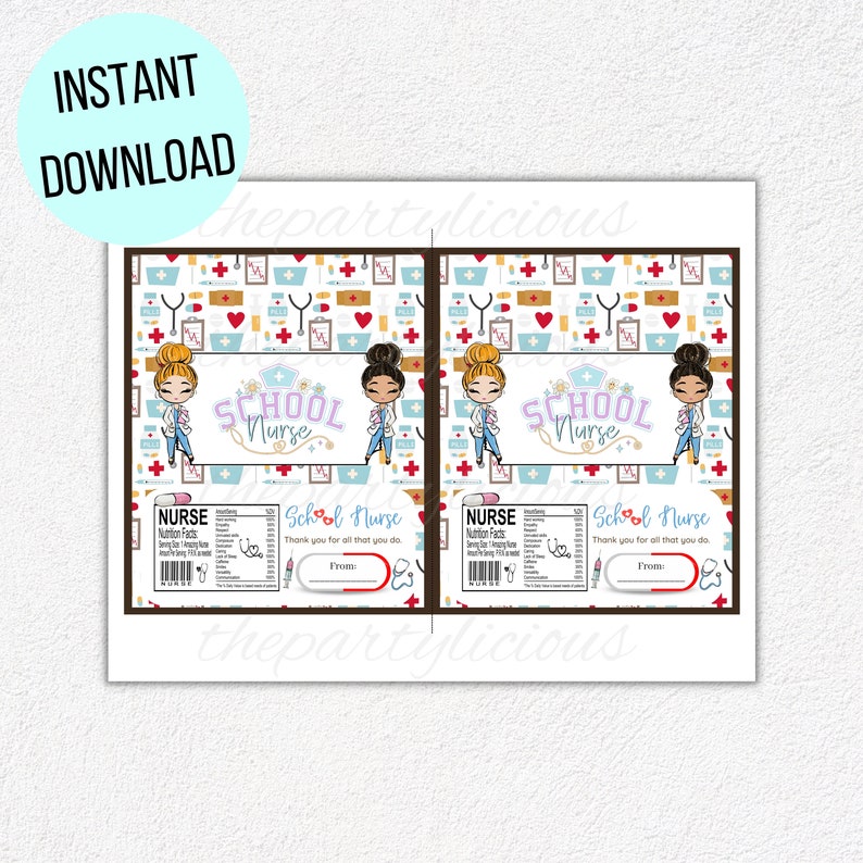 Printable School Nurse Appreciation Thank You Gift Tags Cards - Etsy