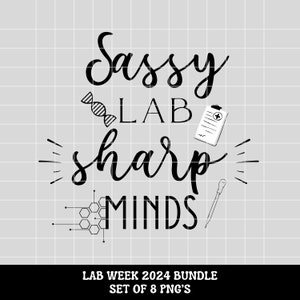 Printable Happy Lab Tech Week PNG Bundle, Medical Laboratory ...