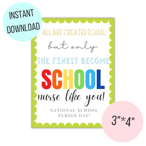 Printable School Nurse Appreciation Day Gift Tags, Gifts for Nurses ...