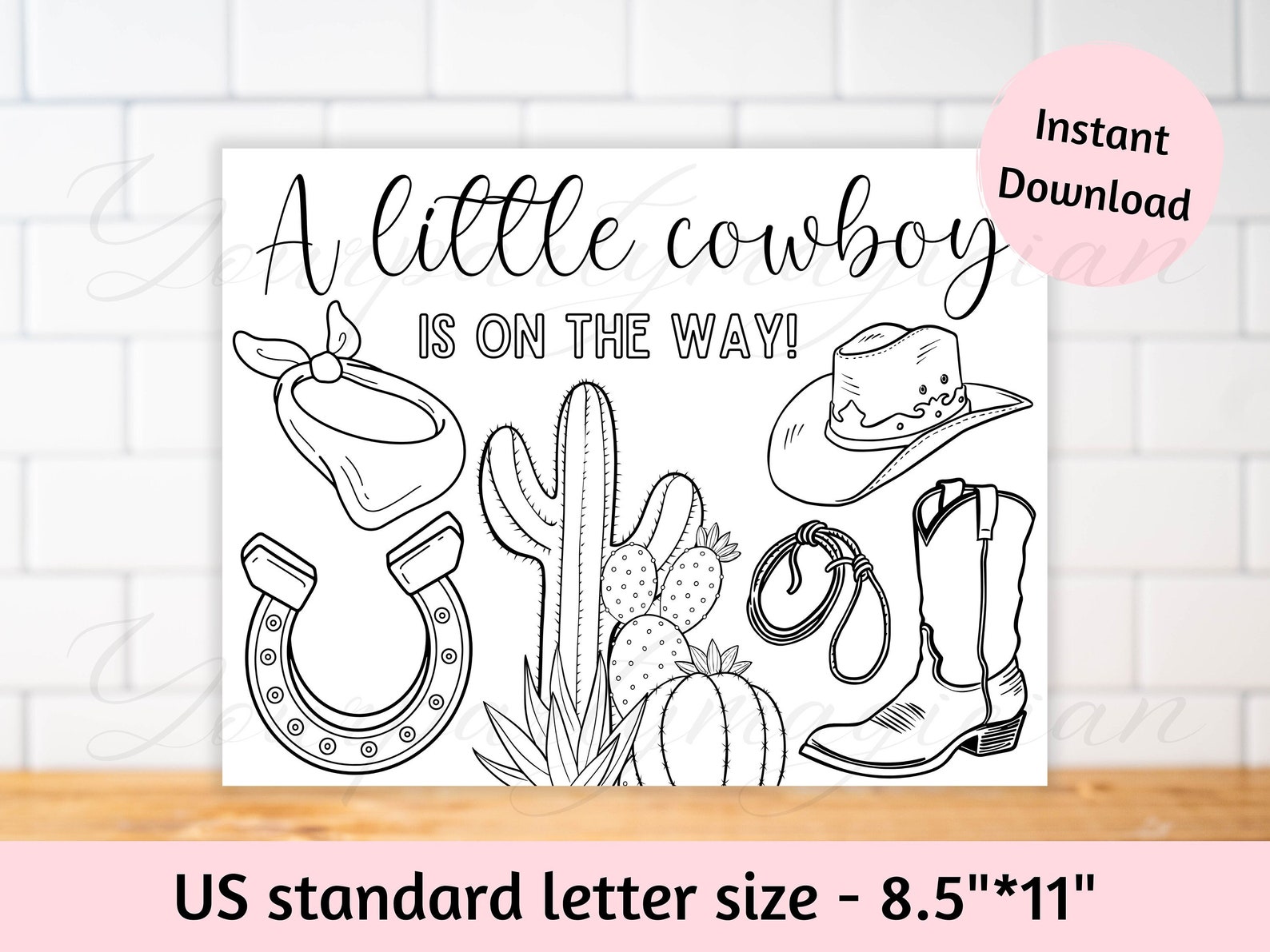 Little Cowboy Baby Shower Kids Activity Sheet, Howdy a Little Cowboy is ...