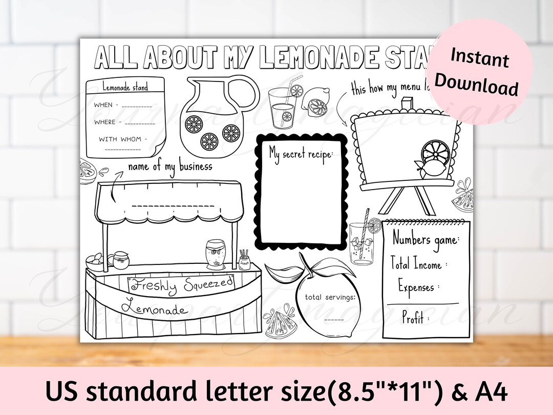 Printable Lemonade Stand Activity Sheet, Lemonade Stand Coloring Page ...