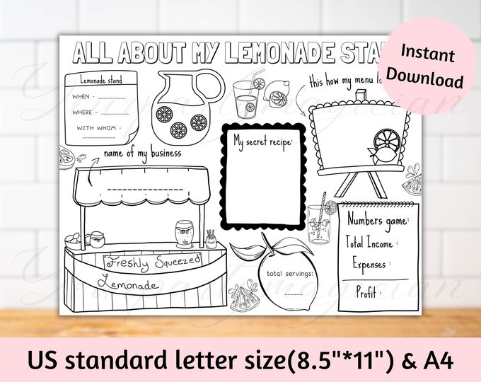 Lemonade Stand Printable Bundle Kids Can Start Their Own Business ...